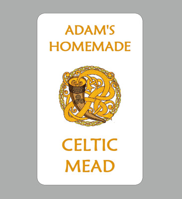 x21 Personalised Celtic Mead Stickers, Homebrew Mead Bottle Sticky ...