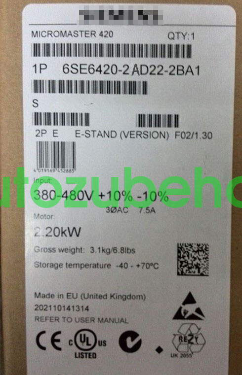 6SE6420-2AD22-2BA1 frequency converter with filter 6SE 6420-2AD22-2BA1 ...