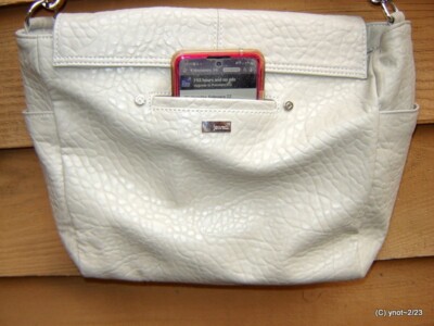 large ivory pebble JEWEL by Thirty-One Shoulderbag/tote outer cellphone ...