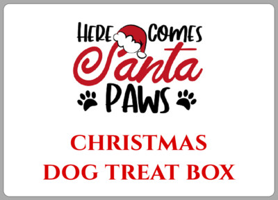 4 X Christmas Dog Treat Box Stickers Here Comes Santa Paws Labels | eBay UK