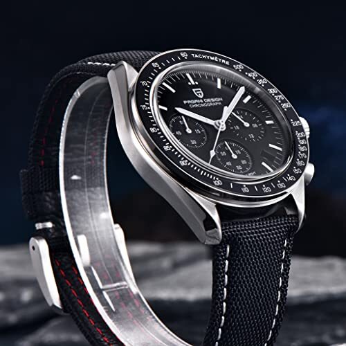 Pagani Design Moon Homage Men's Quartz Chronograph Wristwatch black ...