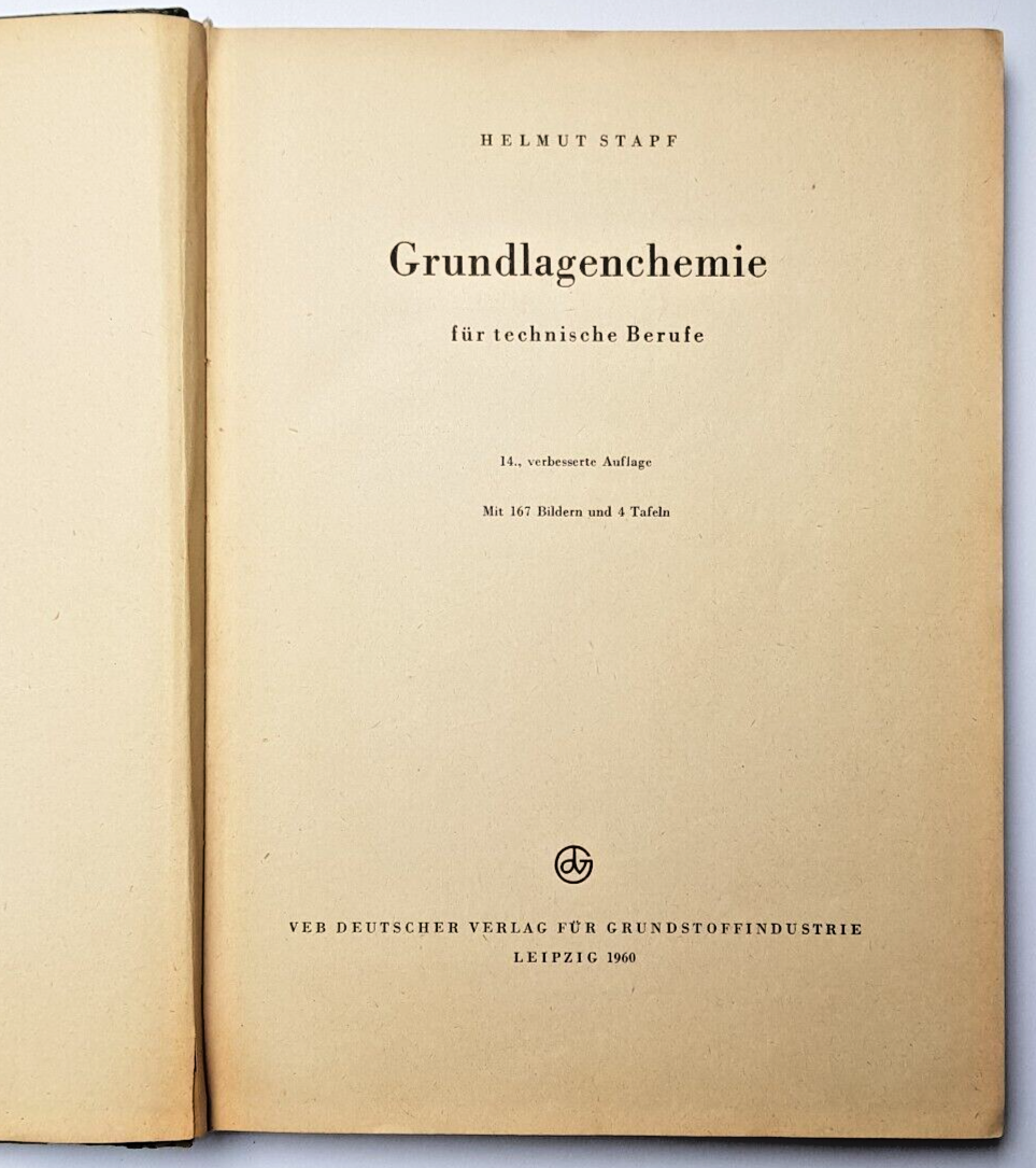 Grundlagenchemie - Für technische Berufe - Helmut Stapf - 14.Auflage ...