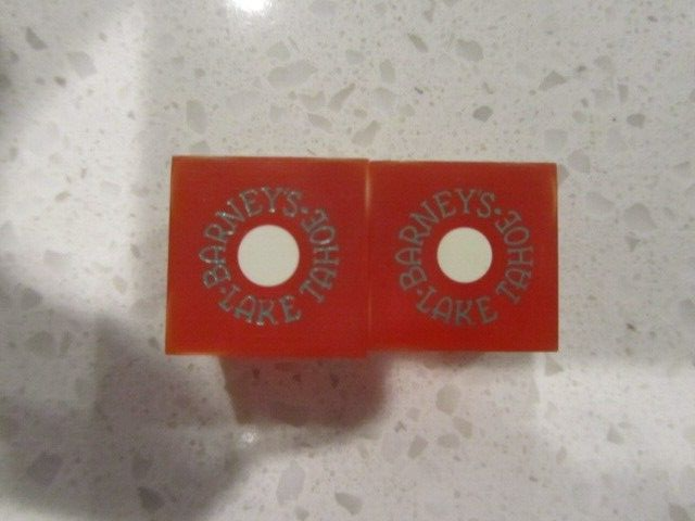 Barney's Casino 1mm Off in Size Pair of Red DICE + FREE Las Vegas Poker ...