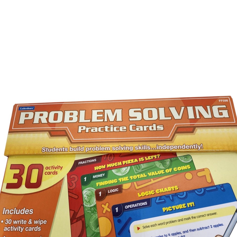 Lakeshore Problem Solving Practice Cards Math Set Ages 6+ Fractions ...