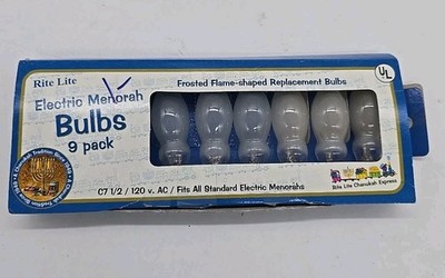 Rite Lite Electric Menorah Bulbs Frosted 9 Pack c7 | eBay