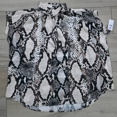 Express Snake Print Cap Dolman Sleeve Collared Blouse Women Sz XL | eBay