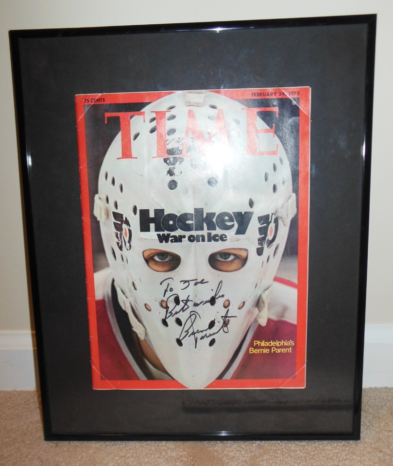 Bernie Parent AUTOGRAPHED Framed TIME Magazine BROAD STREET BULLIES ...