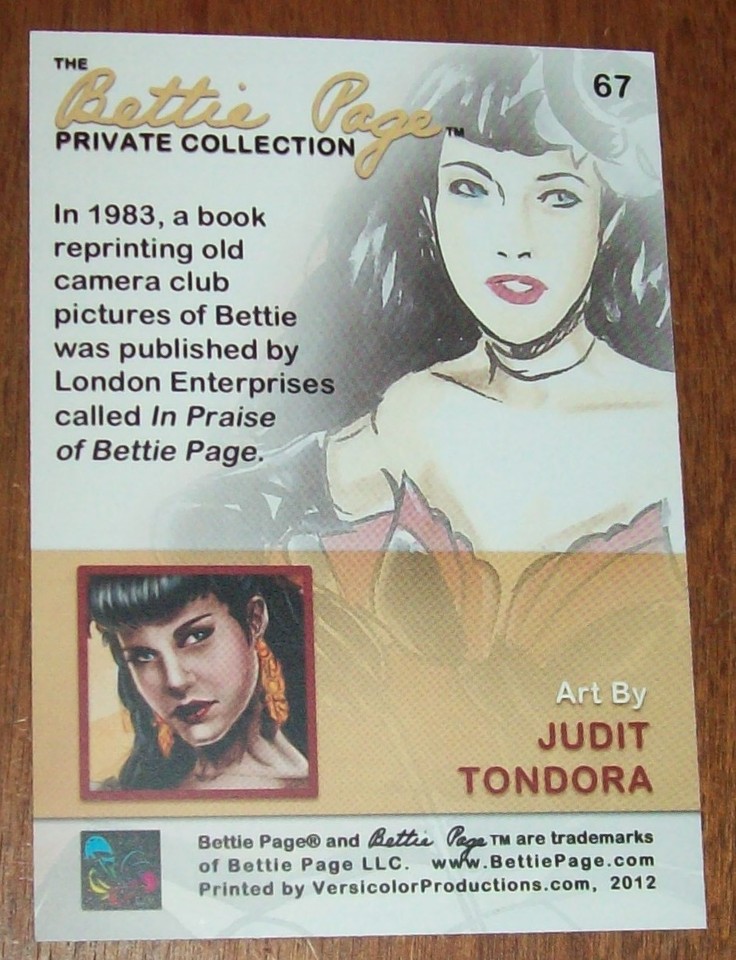 2012 Bettie Page Private Collection Art Card-67 | eBay