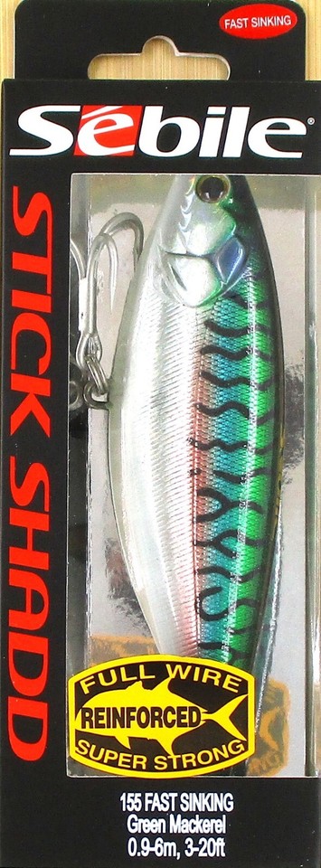 (4) Sebile Stick Shadd 155 Fast Sinking 6 1/8" 4 1/4 Oz Green Mackerel ...