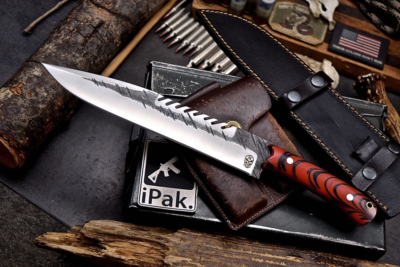 CFK IPAK Handmade D2 Custom CORELON Large Chopper Camping Hunting Sport ...