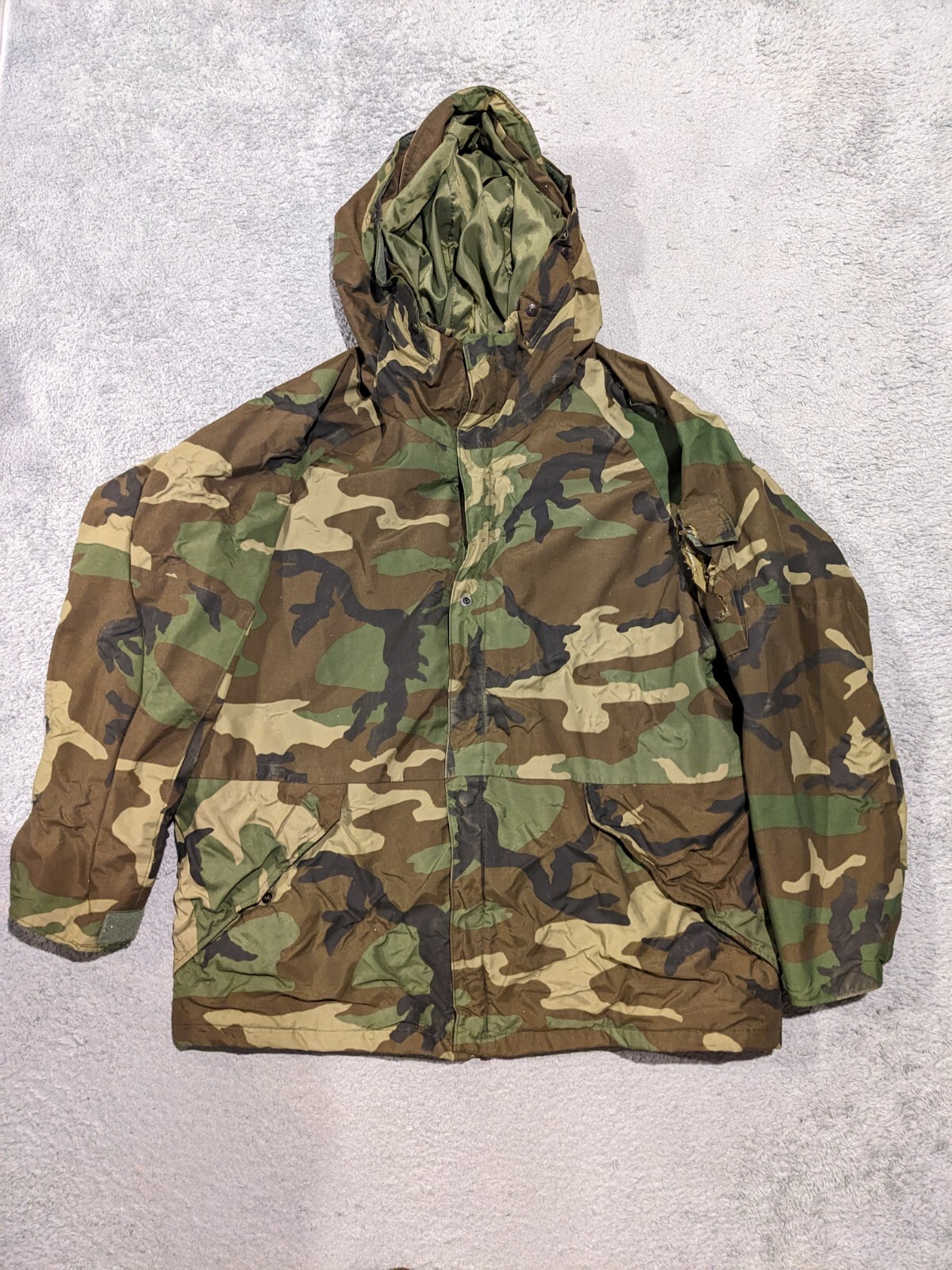 US Military Parka Mens XL Cold Weather Camouflage Woodland Camo Army ...