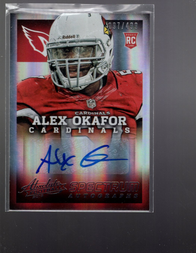 B4171- 2013 Absolute Spectre Argenté Autographes #105 Alex Okafor Auto ...
