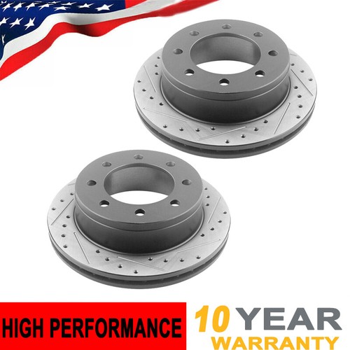 For Chevy Silverado GMC Sierra 2500 3500 HD Rear Drilled & Slotted ...