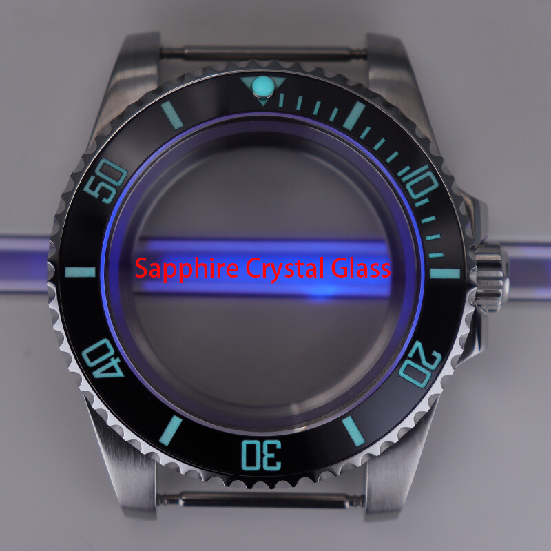 40mm Luxury men Diver Watch Cases Glass Exhibition back For Seiko nh35 ...