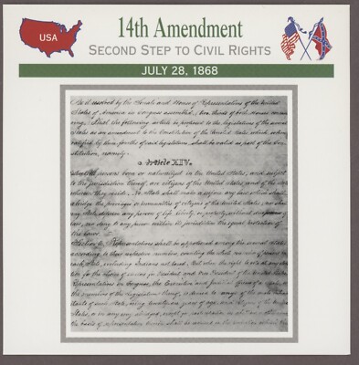 14th Amendment Atlas Civil War Card Slavery Emancipation | eBay