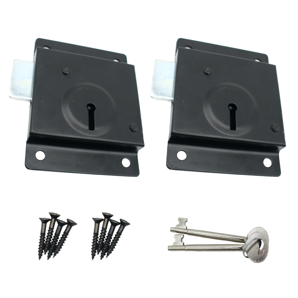 2x Press Locks SAME KEY Face Fixing Shed Gate Door Presslock Deadlock ...