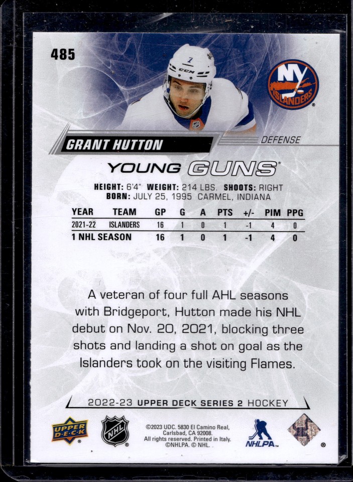 2022-23 Upper Deck #485 Grant Hutton | eBay