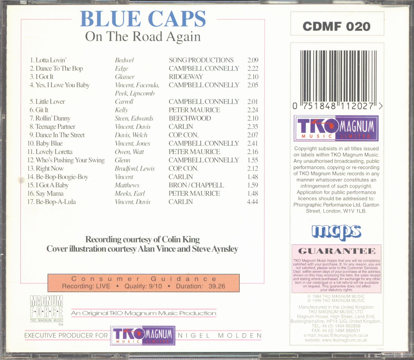 The Blue Caps - Gene Vincent's Blue Caps On The Road Again (CD) - Rock ...