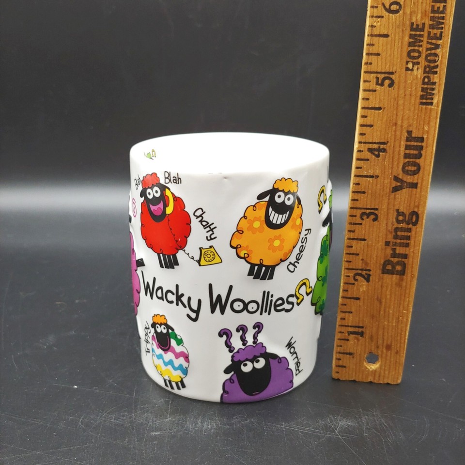 Wacky Woolies Cartoon Sheep Coffee Mug - 10oz Colorful 3D Cute Animals ...