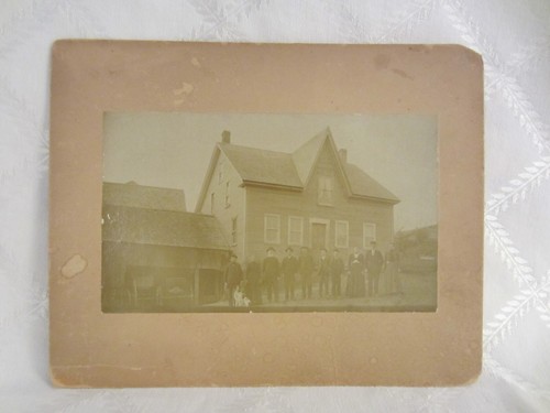 10 x 8 inLarge Cabinet Card-Farmhouse with Family Group with Dog and ...