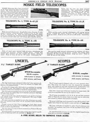1943 Print Ad of Noske Rifle Scope Field Telescopes & Unertl Target ...