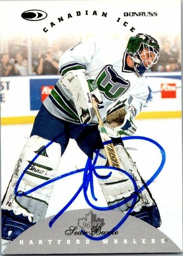 Sean Burke autographed Hockey Card (Whalers) 1996 Donruss Canadian Ice ...