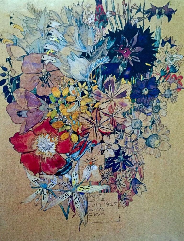 Mixed Flowers, Mont Louis by Charles Rennie Mackintosh – 1925 Botanical ...