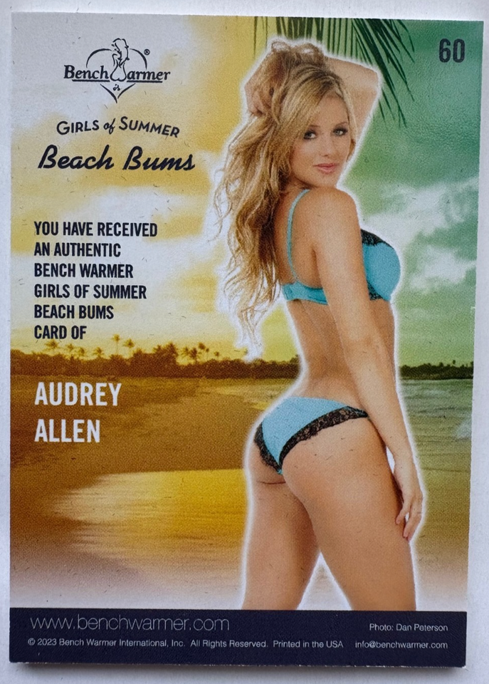 2025 BENCHWARMER GIRLS OF SUMMER AUDREY ALLEN BEACH BUMS BUTT CARD /10 | eBay