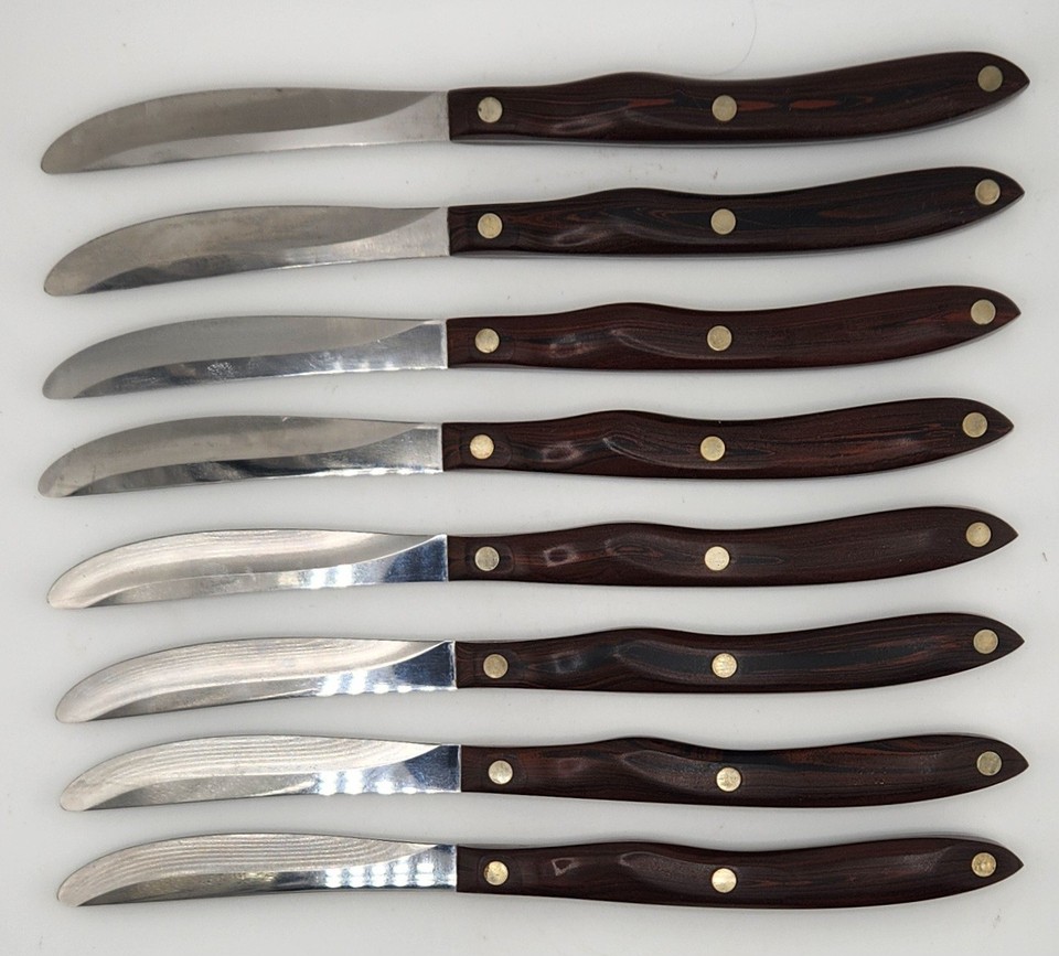 CUTCO Set Of 8 Table Or Steak Knives - #59 In Mahogany Wood Box - Very ...