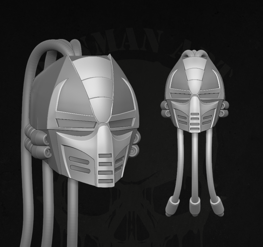 Cyrax Sektor Mortal Kombat 1:10 scale custom unpainted Head 7" Action ...