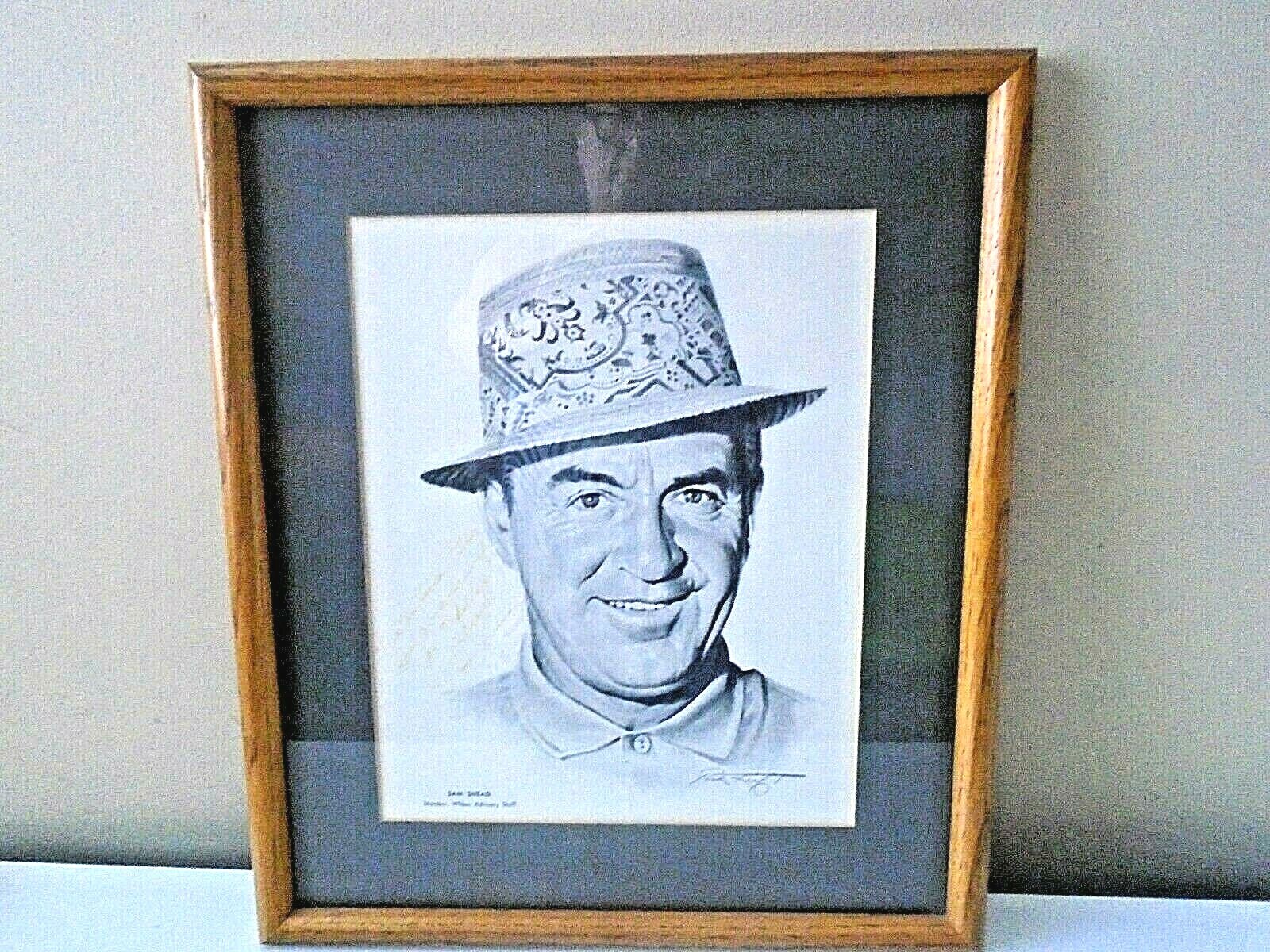 VTG SAM SNEAD AUTHENTIC autograph & Pcture. Signed to Joe Phillip, VP ...