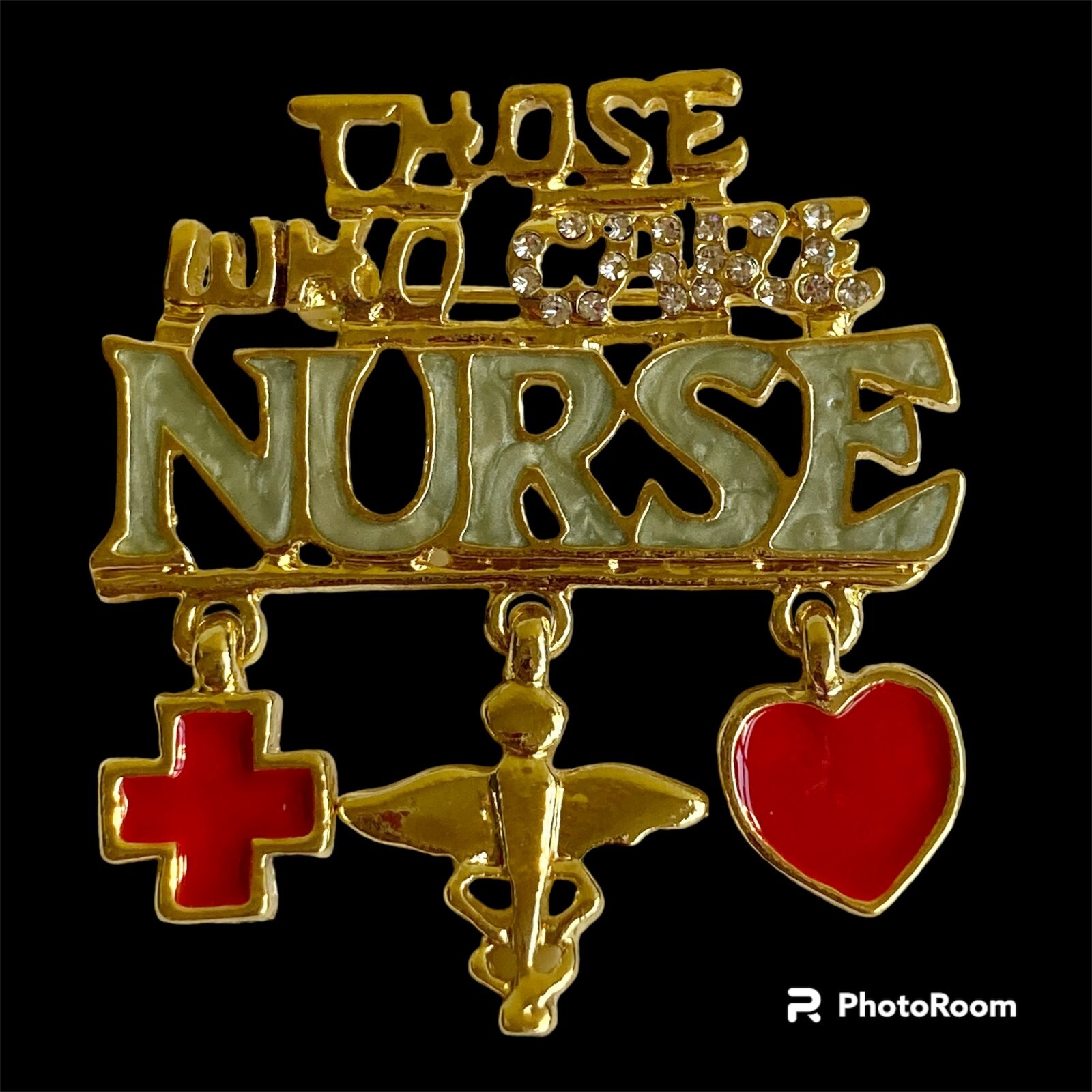 Nursing Pin Brooch Caduceus Heart Charms Graduation Gift RN LPN CNA ...