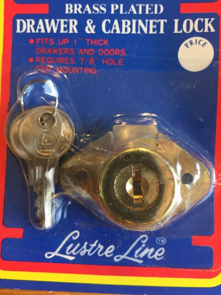 Bright Brass Plated Drawer And Cabinet Lock by Lustre Line Products ...
