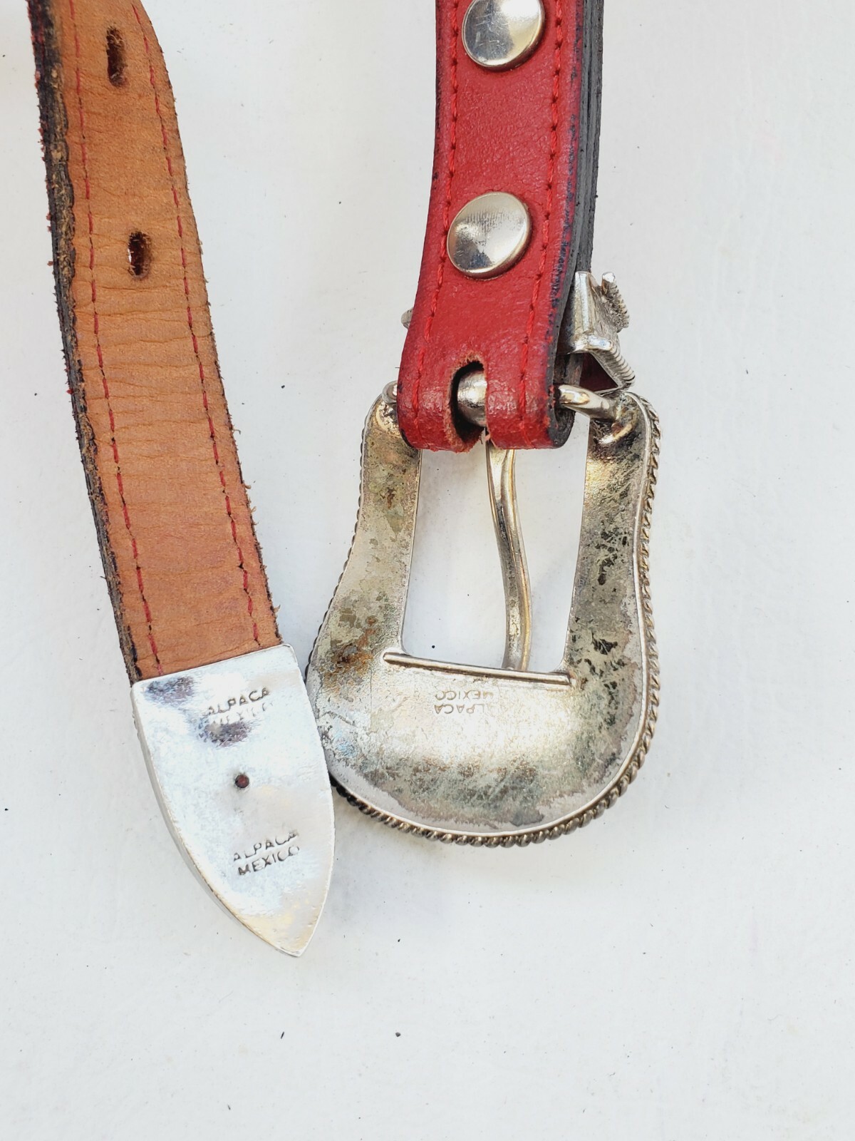 Circle Y of Yoakum Sz 26 Leather Western Belt Heart Conchos Alpaca ...