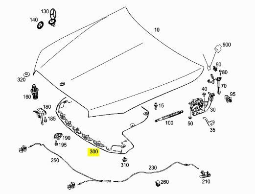 New Genuine Mercedes Benz C W205 Engine Hood Bonnet Insulation ...