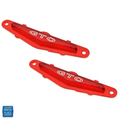 1969 GTO Rear Quarter Side Marker Light Lens Red With GTO Embossed Pair ...