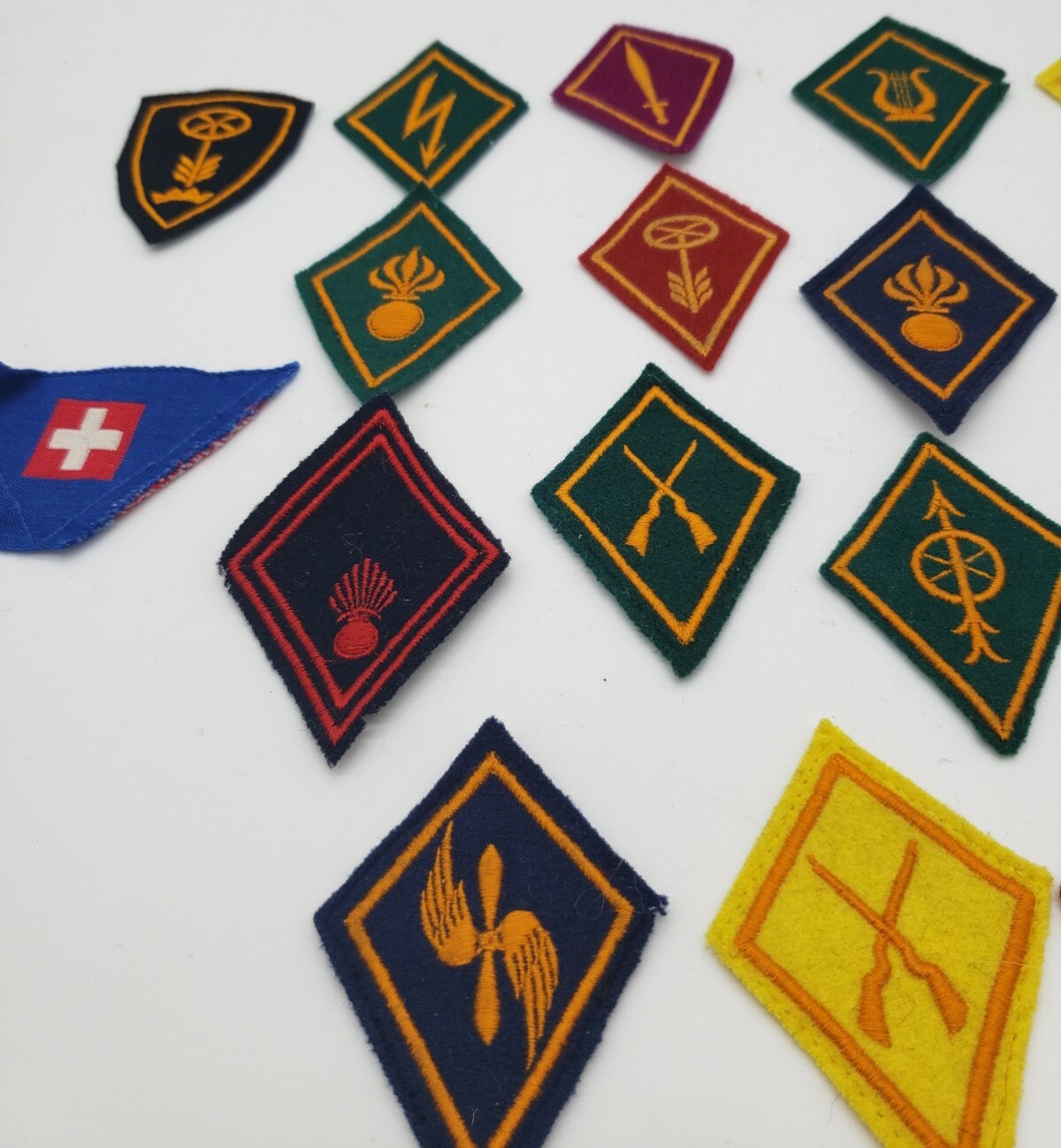 Swiss Army uniform collar tabs Infantry duty uniform patch Lot Wool ...