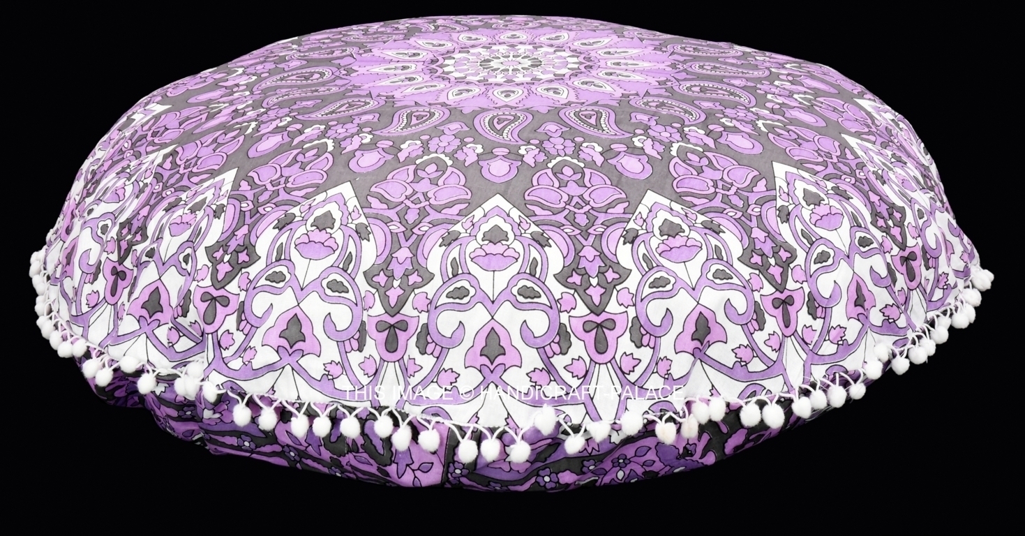 Large Indian Mandala Floor Pillow Round Tapestry Cushion Cover 32 ...
