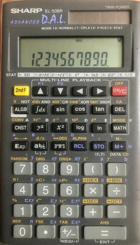 Sharp EL-506R Twin Power Scientific Calculator Multi-line Playback DAL ...