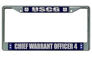 U.S. Coast Guard Chief Warrant Officer 4 Chrome License Plate Frame | eBay