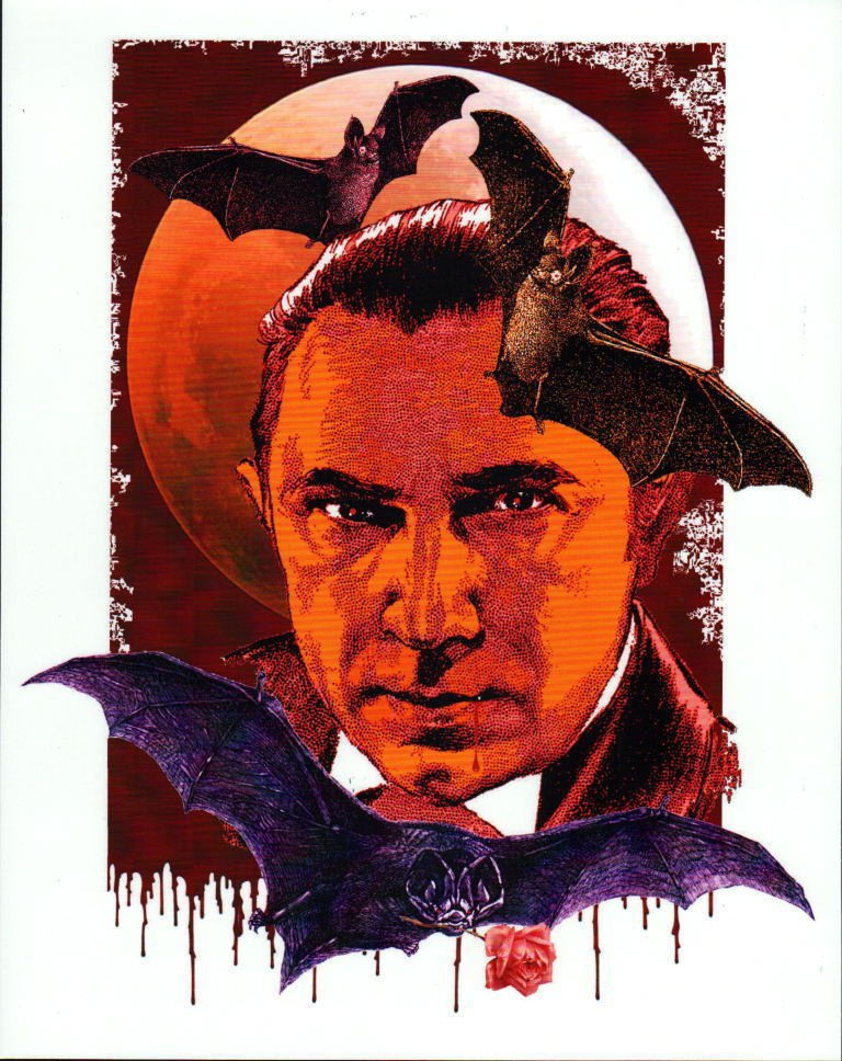 BELA LUGOSI DRACULA - BATS BLOOD & ROSES PRINT | eBay