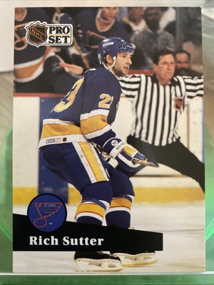 1991-92 Pro Set French Hockey Rich Sutter #217 St. Louis Blues | eBay