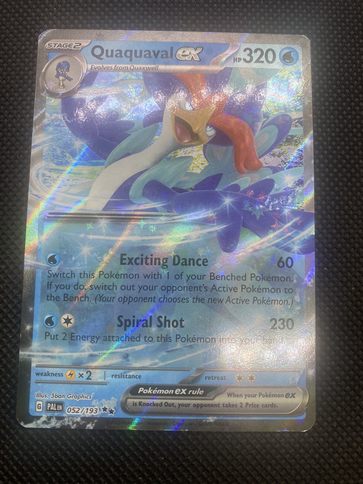 Quaquaval EX 052/193 Double Rare Holo Paldea Evolved NM Pokemon Card | eBay