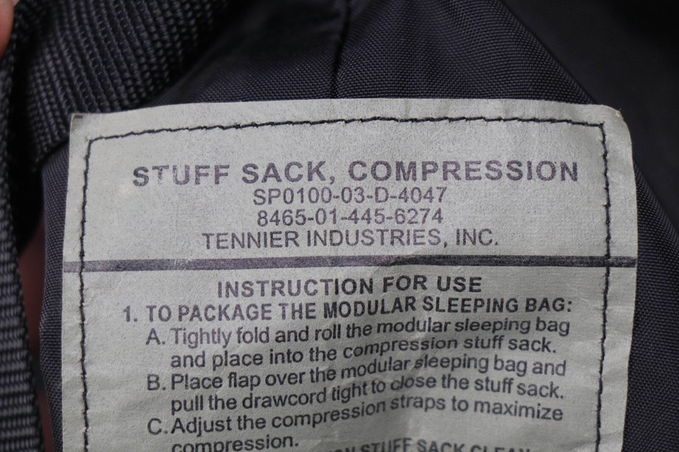 US Military Sleep System Compression Bag 9 Strap Stuff Sack Black MSS ...