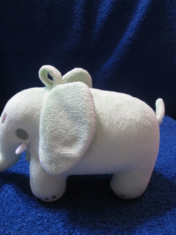 Amy Coe Green Pastel Elephant 8" Plush Stuffed Animal Sewn Eyes Baby ...