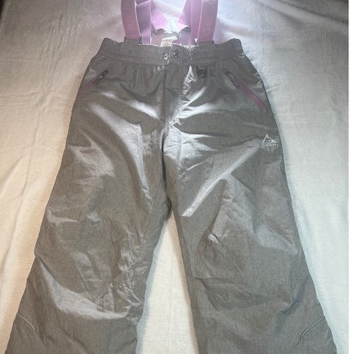 Gerry Girls Gray Snow Ski Pants 14/16 w/ Pink Suspenders Waterproof ...