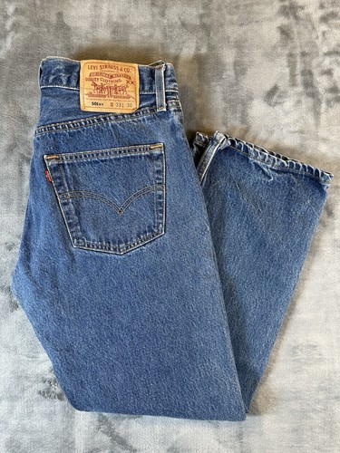 Vintage Levis 501xx Jeans Mens 33x30 (30x26) Blue Denim Button Fly USA ...
