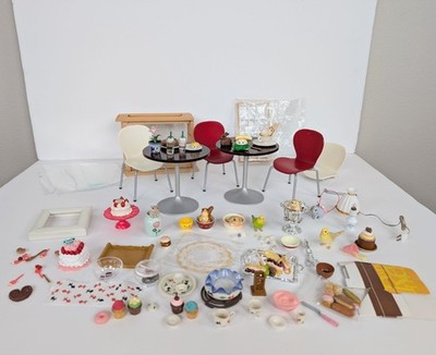 MASSIVE dollhouse doll miniature animal bakery lot Re-Ment display case ...