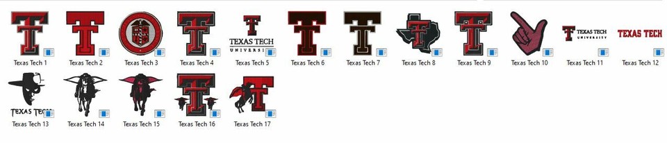 Texas Tech Logos Machine Embroidery Designs - CD/USB/Floppy - 11 ...
