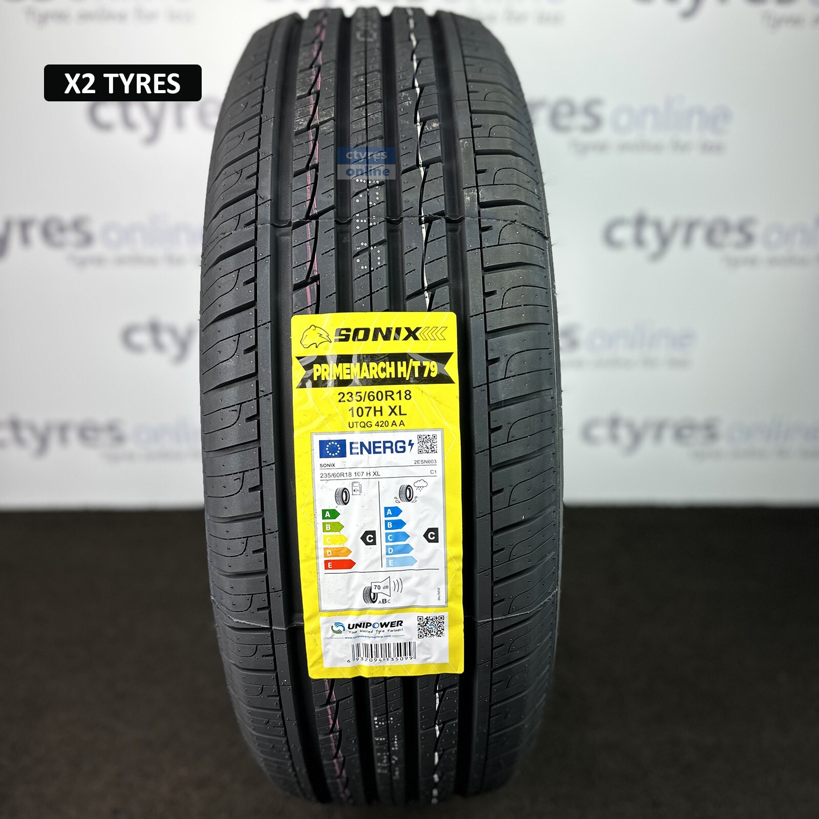 2X New 235 60 18 SONIX PRIME H/T 107H XL 235/60R18 2356018 *C/C RATED ...